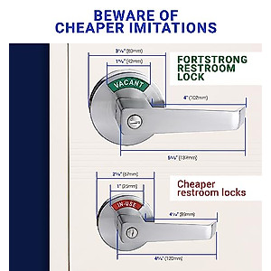 FORTSTRONG Commercial Door Handle with Privacy in-Use- Vacant Indicator Lock for Men or Women ANSI Grade 3 ADA Compliant FS2123BK Bathroom