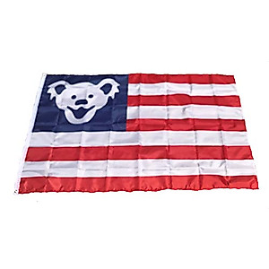 G3 Grateful Dead Flag Banner Dancing Bear Jerry Bear USA Stripe