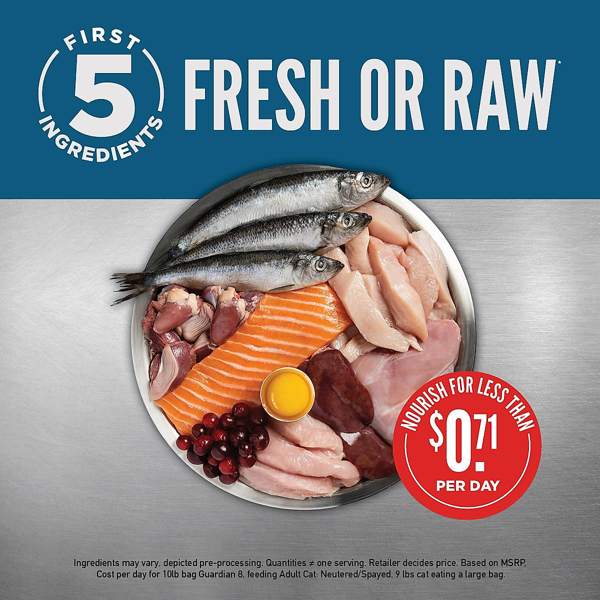 ORIJEN GUARDIAN 8 Dry Cat Food, Grain Free Cat Food for Adult Cats, With Chicken, Salmon and Rabbit, 4lb