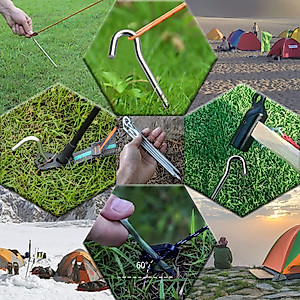 40PCS Aluminum Tent Stakes + 8PCS 12 inch Steel Tent Stakes Heavy Duty Tent Pegs