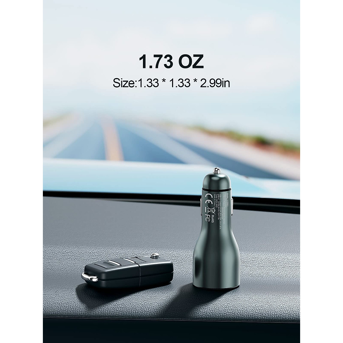 120W USB C Car Charger All-Metal PD3.0 100W/20W+18W 3 Ports Car Laptop Charger Compatible with MacBook,iPhone 15/14/13,Samsung Galaxy S23/22,Google Pixel 7/6(Comes with 100W C-C/20W C-L 3.3FT Cable)