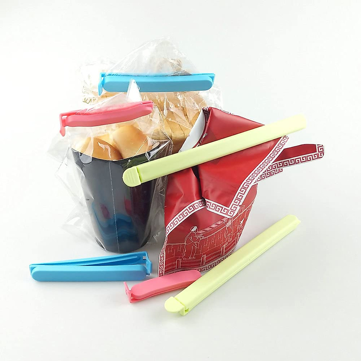 Plastic Sealing Clips for Food and Snack Bags by YINGFENG, 3-4.5 -7.8inch, Fresh-Keeping Clamp Sealer, Assorted Sizes and Colors(26Pcs)
