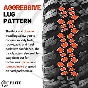 Ocelot Aurora 30x10x14 UTV Tires All Terrain, Durable 8-Ply Radial Construction and Non-Directional Tread, Thick Lugs for Diverse Terrain and Conditions - 30x10x14 UTV Tire