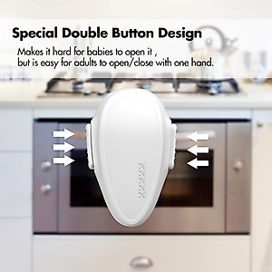 EUDEMON 1 Pack Oven Door Lock(White) & 6 Pack Stove Knob Cover(Clear) Bundle