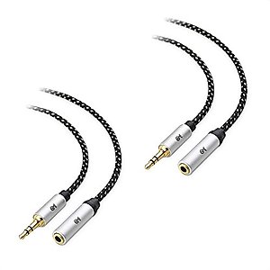 Cable Matters 2-Pack Headphone Extension Cable 10 ft (3.5mm Extension Cable/Aux Extension Cable, Aux Cord Extension) in Black - 10 Feet