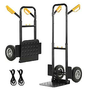 Hand Truck Heavy Duty, Folding Dolly 440lbs Capacity, Dolly Cart with Pneumatic Tire for Moving Home, Workshop, Office, Groceries, Furniture (440lb)
