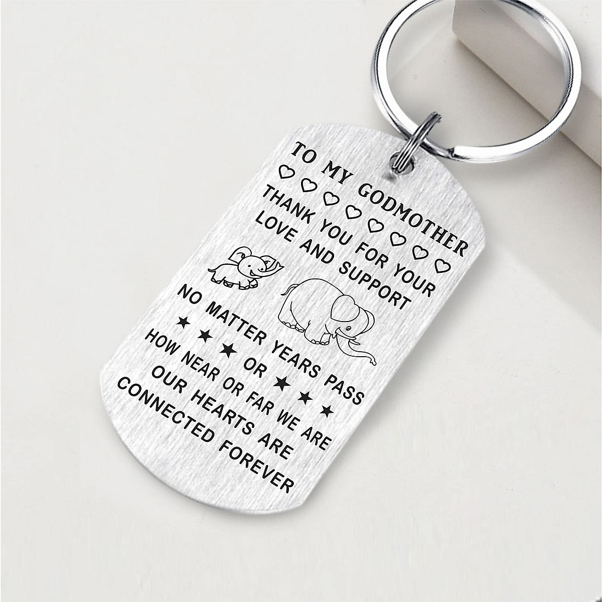 ABNTY Thank You Godmother Gifts Keychain, Godmother Gifts from Godchild, Godmother Proposal Gift, Christmas Gifts
