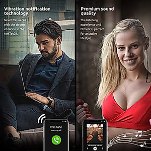 NVX NekTek2 Behind-The-Neck Bluetooth Wireless Headphones - 10 Hour Playback Time - ComfortMax Memory Foam Tips - Fast 40 Minute Charge Time - Built-in Microphone