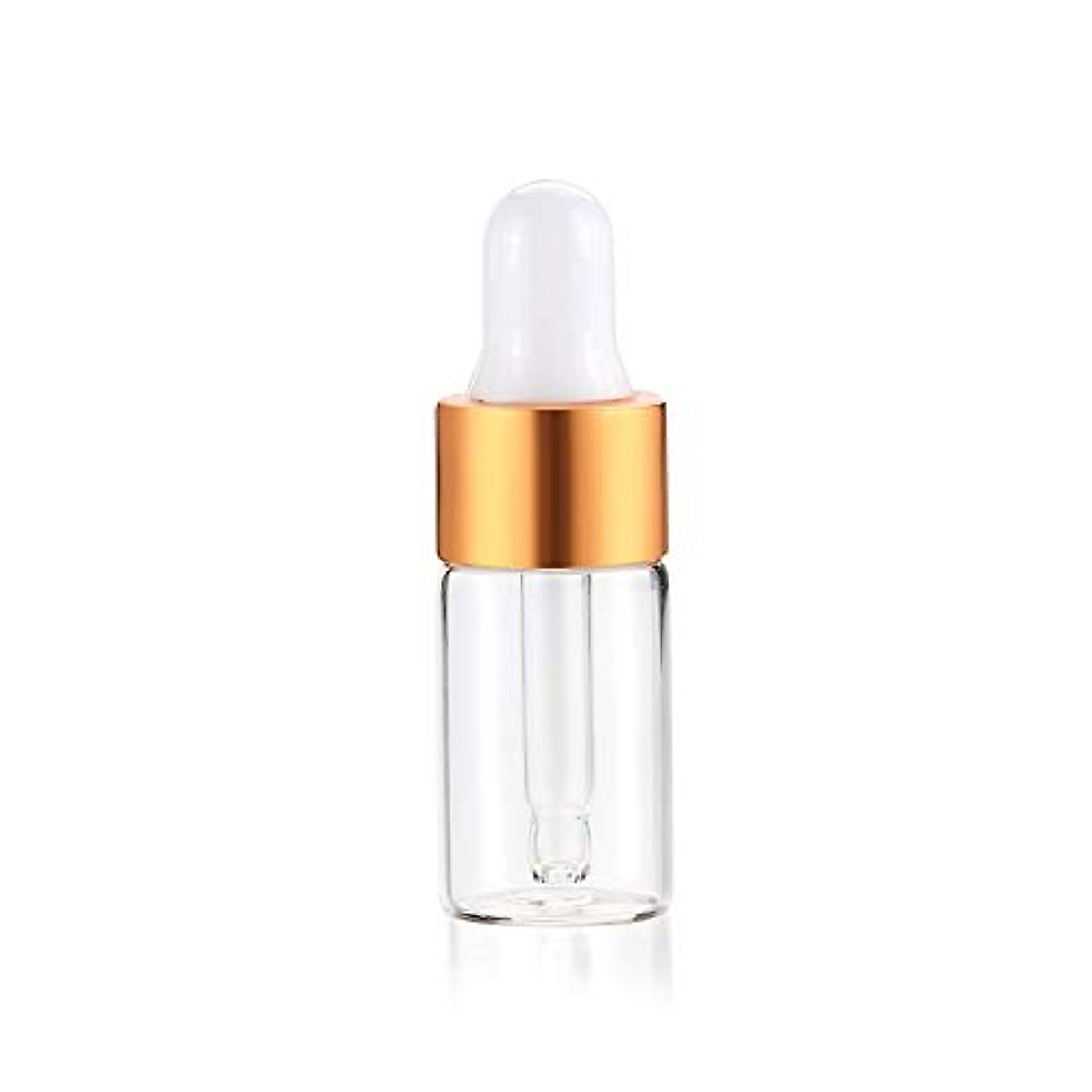 ConStore 100pcs Clear Glass Dropper Bottle Mini Perfume Essential Oil Bottles with Glass Eye Dropper Empty Sample Vial Jar Refillable Cosmetic Containers+3 Dropper+1 Funnel (3ml)