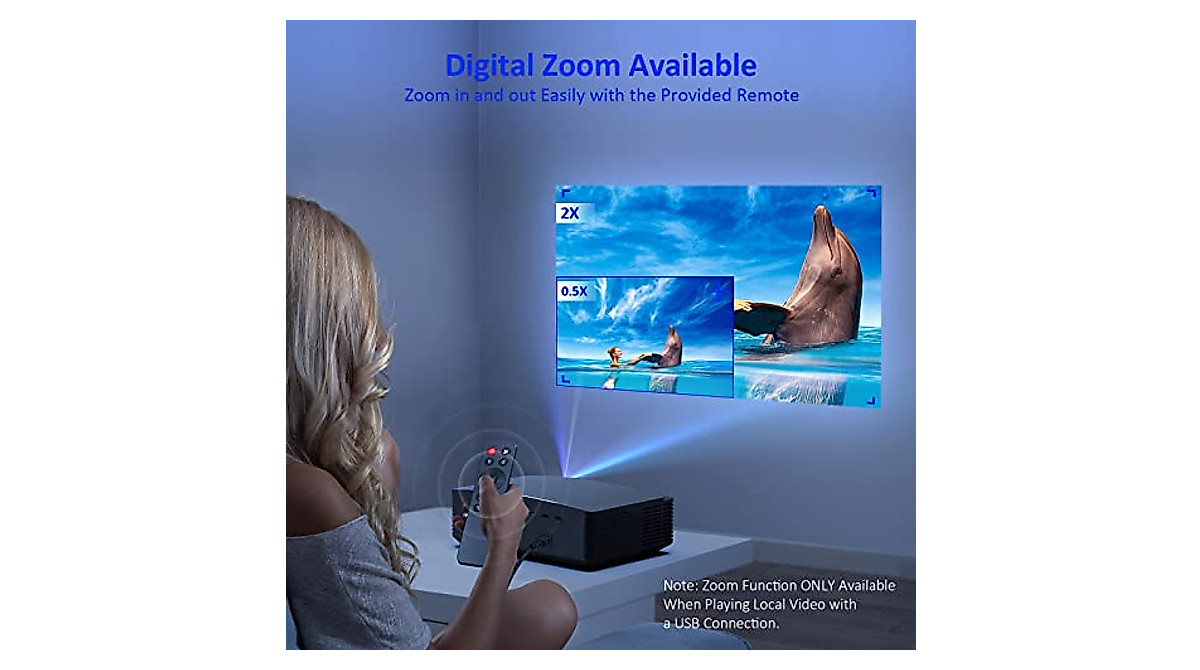 NexiGo PJ20 Outdoor Projector - 1080P & Bright for Home & Outdoors