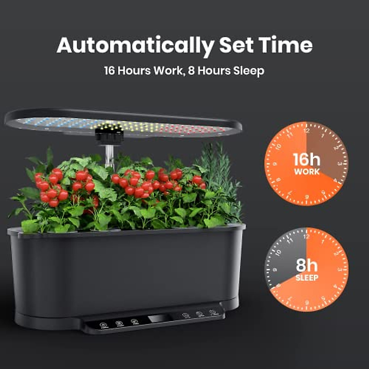 15 Pods Hydroponics Growing System with Tank Alert, Indoor Herb Garden with Grow Light, 30.31 Inches Adjustable Height, Indoor Gardening System with 5.5L Water Tank, Black