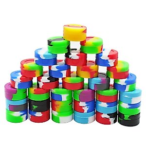 KUVIS 7ml Silicone Wax Containers Concentrate Non-stick Oil Jars Food Grade Multi Use (10)