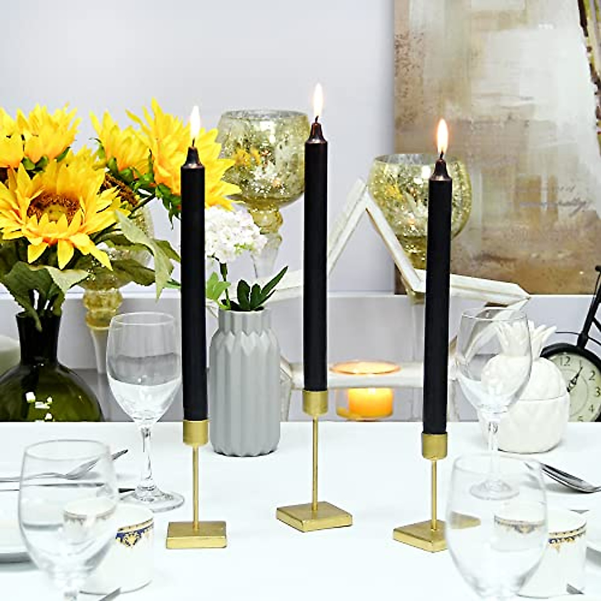 Zest Candle, 10-Inch, Black Straight 12-Piece Taper Candles, Size: 7/8" Diameter x H, Count