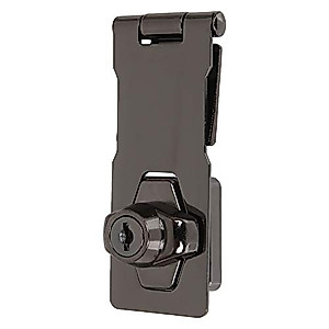 2 Pack 4 Inch Keyed Hasp Locks, Cabinet Knob Lock Hasp Latch with Key, Twist Knob Keyed Locking Hasp with Screws, Locking Hasp for Doors, Drawers, Cabinets and Fence Safety Lock