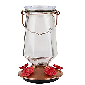 Perky-Pet Perky Pet 9109-1SR Crystal Top-Fill Glass Hummingbird Feeder – 28 oz, Bronze