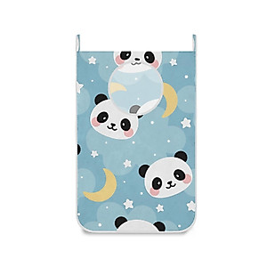 Jthubd Panda Laundry Hamper Set of 1 Hanging Laundry Bag Foldable Laundry Basket for Holding Dirty Clothes and Saving Space 29.5×20inch