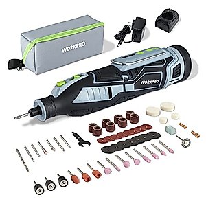 WORKPRO 12V Cordless Rotary Tool Kit, 5 Variable Speeds, Powerful Engraver, Sander, Polisher, 114 Easy Change Accessories, Craft Tool for Handmade and DIY