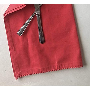 TARAN LIVING Kitchen Towels Pack in red Blue White for Embroidery, Paint, Craft, Party. Bar Cloth, Dish Towels/Tea Towels, Each Color has 6 Fabric Cloth with Trim ant Bottom and Loop Hanging.