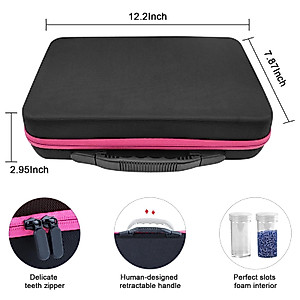 awersy 60 Slots Diamond Storage Box with Tools,Diamond Painting Storage Containers,Portable Bead Storage Container,Diamond Painting Accessories kit.（Pink）