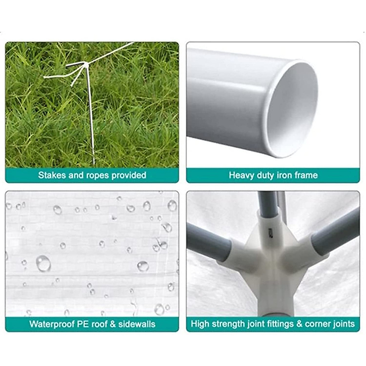 Fujampe 10x30 Party Tent Waterproof Outdoor Canopy Tent White Wedding Tents for Parties BBQ Patio Gazebo Shelter Canopy Events Tent with 5 Sidewalls (10' x 30' with 5 Side Walls)