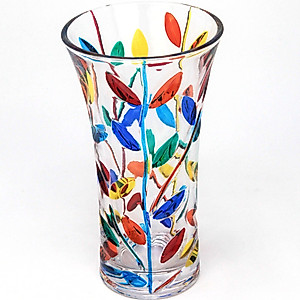 Italian Crystal Tree of Life Flower Vase, 8.5 Inch, Vase for Modern Home Decor, Living Room Wedding Centerpieces Bedroom Kitchen, Made in Italy