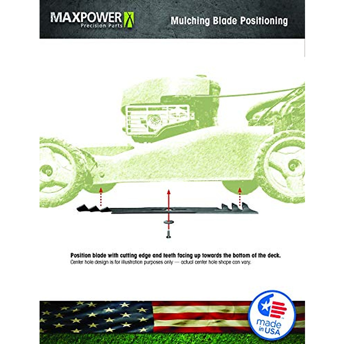 Maxpower 561739XB Commercial Mulching 2-Blade Set for Many 46 in. Craftsman, Husqvarna, Poulan Mowers, Replaces OEM #'s 403107, 532403107