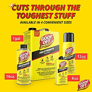 Goof Off FG653 Professional Strength Remover, Pourable 16-Ounce,Liquid