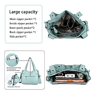 Purses and Handbags Women Tote Shoulder Top Handle Satchel Hobo Bags Fashion Washed Leather Purse