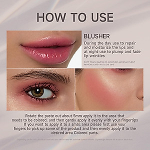 Easilydays Color Changing Blush Stick, Cream Blush for Cheeks & Lips, Dewy & Natural Nude Finish, PH Changing Moisturizing Blush Rouge, Waterproof Blusher Gel for Cheeks, Eyes, Lips, Brightening Balm, Lightweight & Long-Wearing