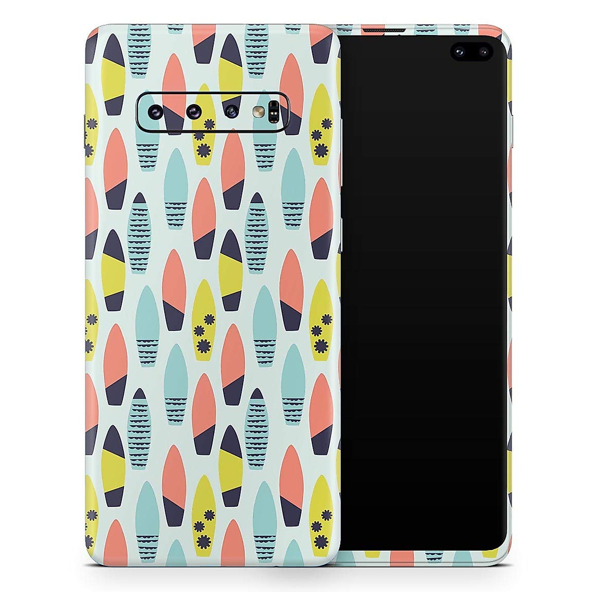 DesignSkinz Vibrant Colored Surfboard Pattern Protective Vinyl Decal Wrap Skin Cover Compatible with The Samsung Galaxy S20 (Screen Trim & Back Glass Skin)