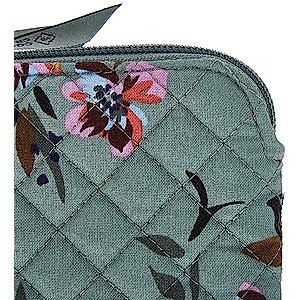 Vera Bradley Women's Cotton Clip & Zip Mini Pouch Wallet, Rosy Outlook - Recycled Cotton, One Size