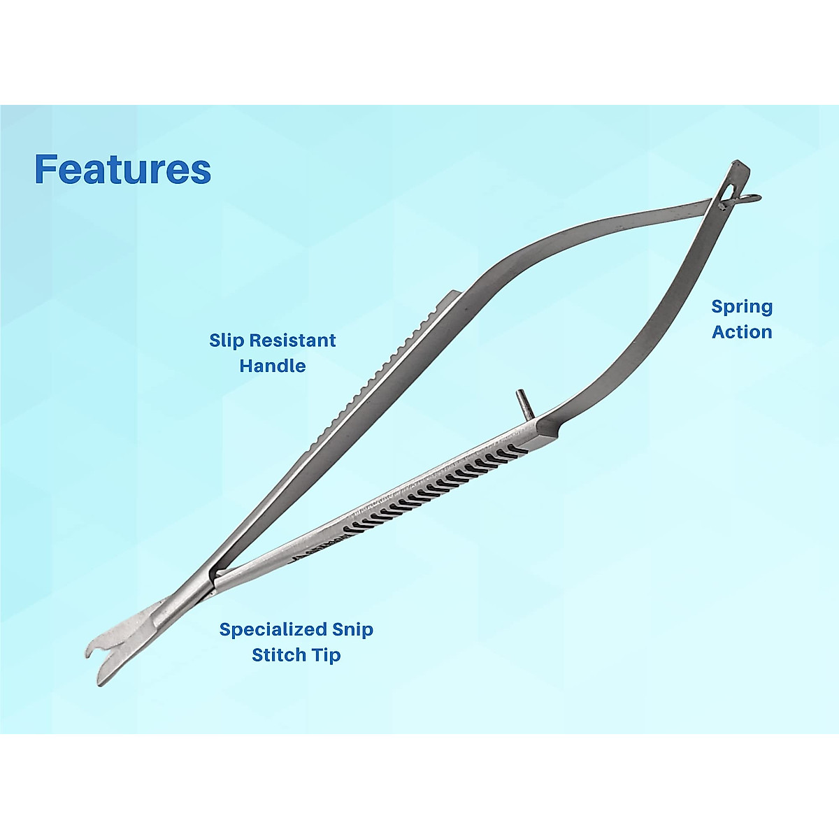 Spring Action Micro Snip Stitch Removing Castroviejo Scissors 5.5 Inches for Fine Stitch Removal, Embroidery, and Micro Surgical Sutures by Artman Instruments