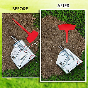 Qualirey 8 Pcs Gopher Traps Mole Mouse Gophers Trap Galvanized Oil Hardened Steel Reusable Animal Trap with 8 Markers for Outdoor Lawn, 12 x 5 Inches