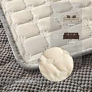 RAKKYO L Shape Velvet Sofa Couch Cover 1/2/3/4 Seater Sectional Couch Covers, Non-Slip Sofa Slipcover for Dogs Cats Pet Loveseat Recliner Leather Sofa Armrest Chair Cover (Color : Blue, Size : 90x70