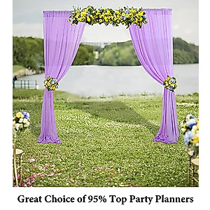 Chiffon Backdrop Curtain-2 Panels 29x96-Inch Wedding Backdrop Drapes Lavender Sheer Curtain Panels Tulle Backdrop Chiffon Fabric Photography Backdrop for Party (29''x96''x2pcs, Lavender)