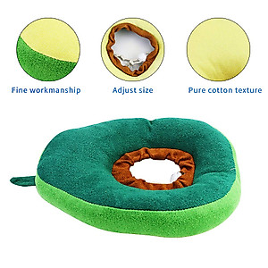 Amersumer 2 Pcs Soft Cute Cat Cotton Cones, Avocado Neck Cone After Surgery, Toast Bread Adjustable Cat Collar, Protective Cat Recovery Elizabethan Collar, Fit for Cats, Kittens and Small Dogs