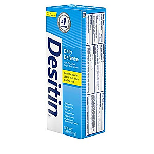 Desitin Daily Defense Baby Diaper Rash Cream with Zinc Oxide to Treat, Relieve & Prevent diaper rash, 4 oz