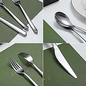 Silverware Set 20 Pieces, Stainless Steel Flatware Set, Mirror Polish Cutlery Set, Utensil Sets Service Set for 4 (Silver)