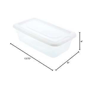Essentials Plastic Storage Boxes with Lids, Multipurpose & Stackable- Pack of 1, 5 Quarts