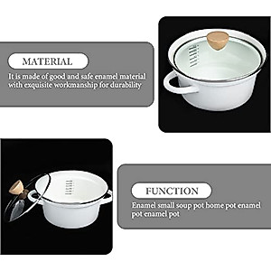 HANABASS 8 Quart Stock Pot Enamel Stockpot with stockpots oven pot cooking pots Glass Lid Enamel- Enamel Pot