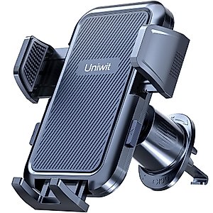 Uniwit Car Air Vent Phone Mount,Metal Steel Hook,Ultra Stable & Secure,Easy Operation,360°Rotation,Case Friendly,Compatible for All iPhone Series and Other 4-7 Inches Cellphone.