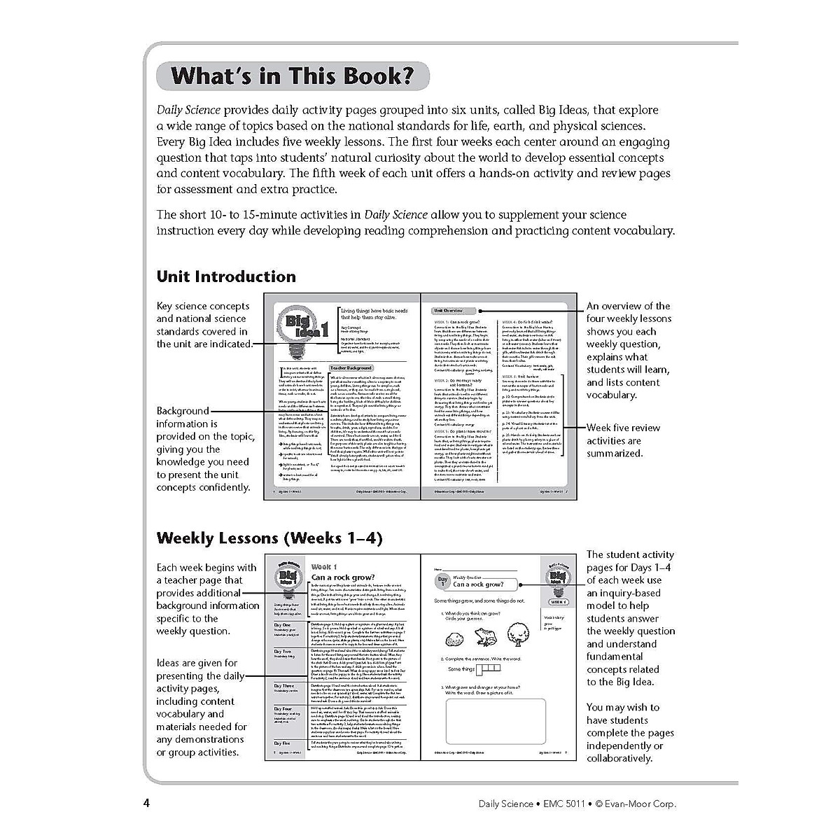 Evan-Moor Daily Science, Grade 1 Homeschooling & Classroom Resource Workbook, Printable Worksheets, Teaching Edition, Earth, Life, and Physical Science, Vocabulary, Test Prep, Hands-On Projects