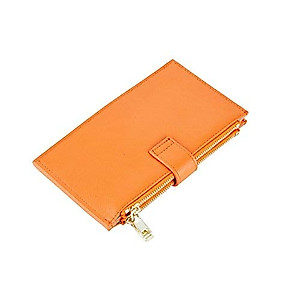 Travelambo RFID Wallet Women Large Size Bifold Multi Card Wallet Case with Zipper Pocke Credit Card Holder for Women