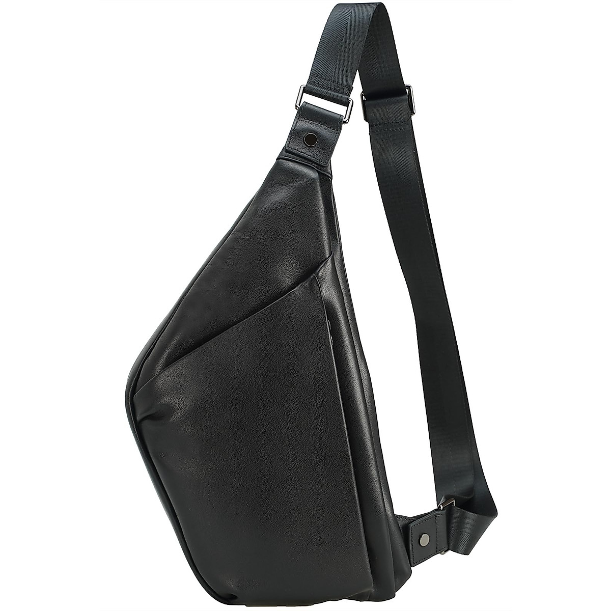 Leather Sling Backpack Bag for Men Fits 9.7 Inch Tablet Vintage Small Shoulder Crossbody Bags Hiking Daypack