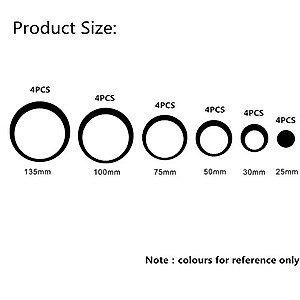 aooyaoo Circle Mirror DIY Wall Sticker Wall Decoration 24pcs Grey