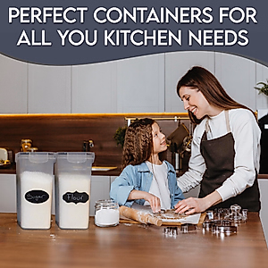 Kitchen Pantry Organizers and Storage - Airtight Food Storage Container Set, 14 Pcs BPA Free Plastic Dry Food Canisters for Kitchen Pantry Organization and Storage Ideal for Cereal, Flour & Sugar