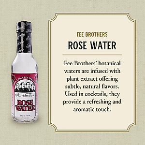 Fee Brothers Rose Botanical Water - Cocktail Mixer, Aromatic Spirit and Floral Flavoring Extract, 5 fl oz