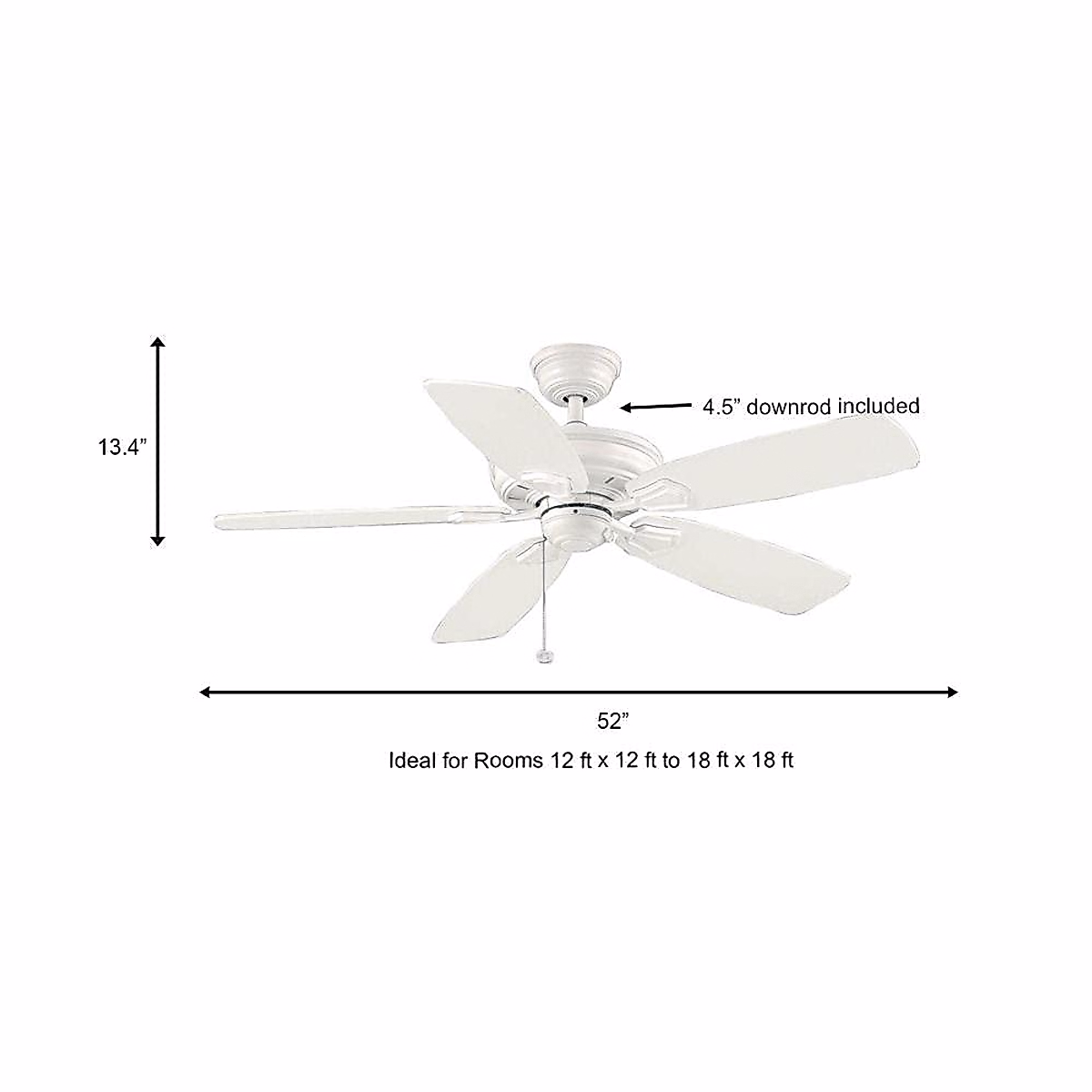 Hampton Bay Heirloom 52 in. Indoor/Outdoor White Matte Ceiling Fan