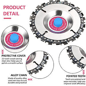 5 Pieces 5/8 Inch Chain Disc Saw Blades for Angle Grinders - 22 Teeth Wood Carving Discs and Grinding Attachment Wheels
