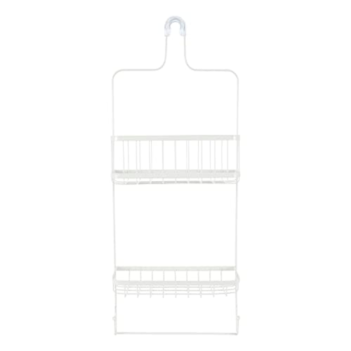 Better Living Products 13213 ASTRA 2 Tier Steel Hanging Bathroom Shower Caddy Organizer with Hooks for Storing Accessories and Toiletries